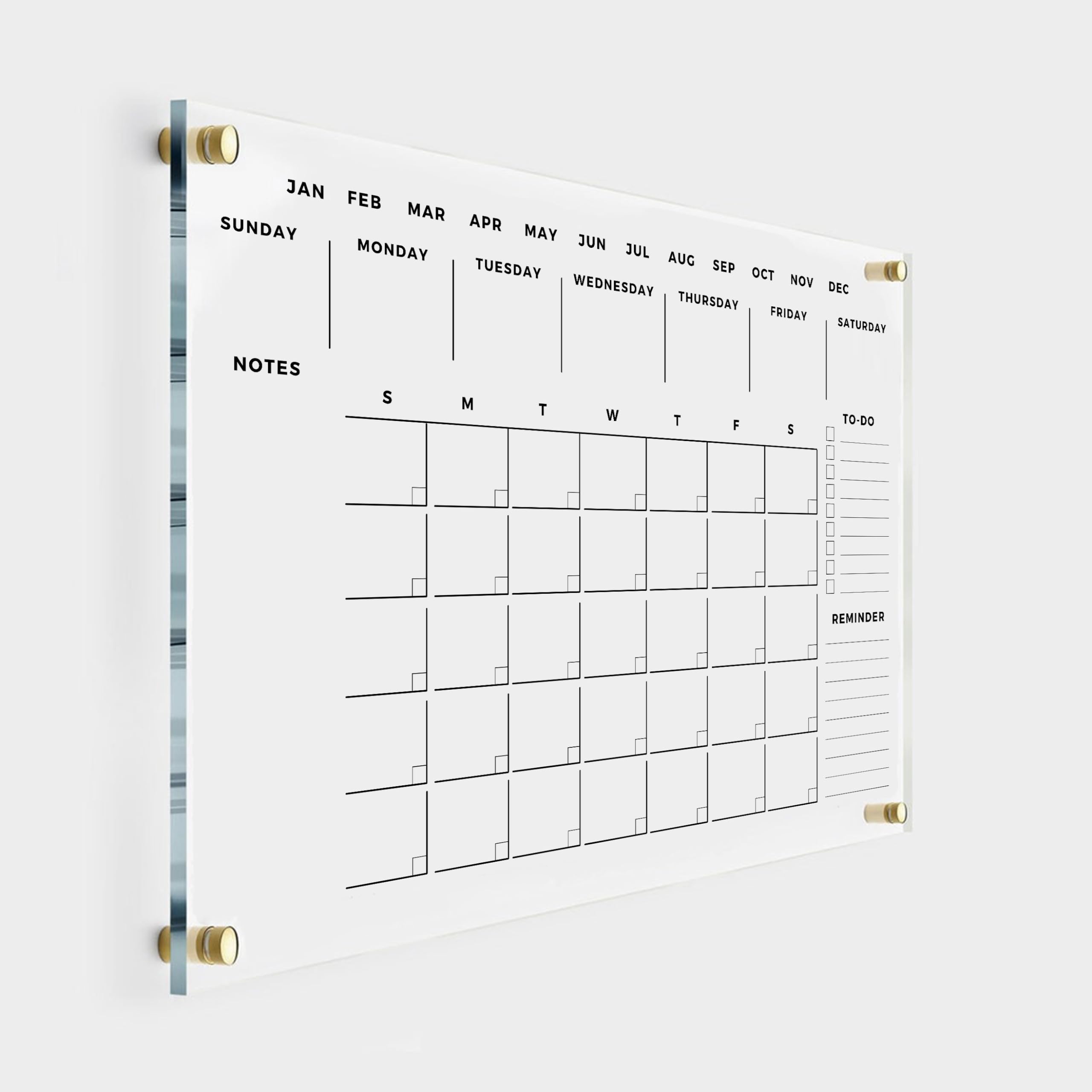 Monthly Wall Calendar & Planner - All In One with 3 Headers & Hardware ...