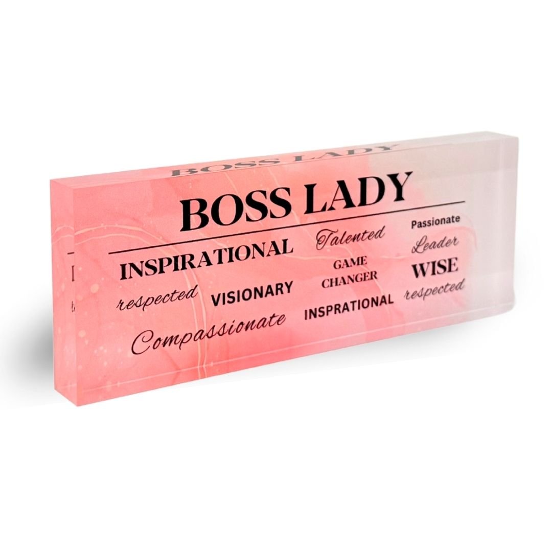 Boss Lady Pink Marble Desk Office Decor – Clicked Craft