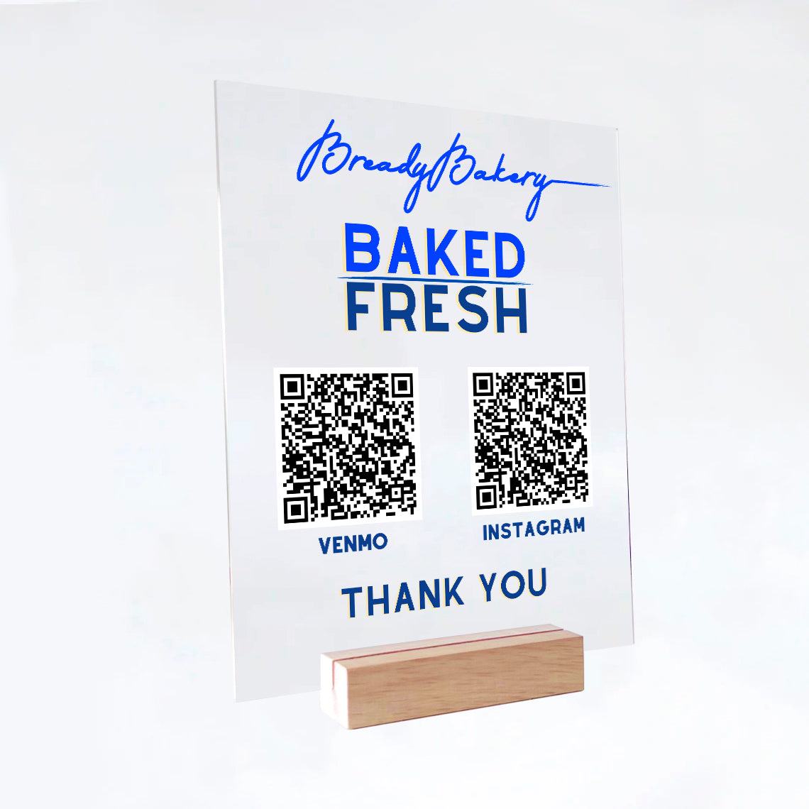 Custom Business QR Code & Logo Sign for Social Media, Venmo, Wifi ...