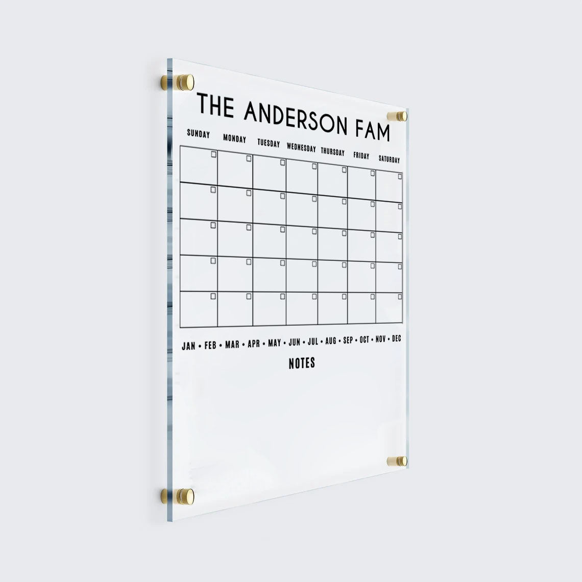 Vertical Monthly Wall Calendar with 1 Side Header & Hardware Color ...