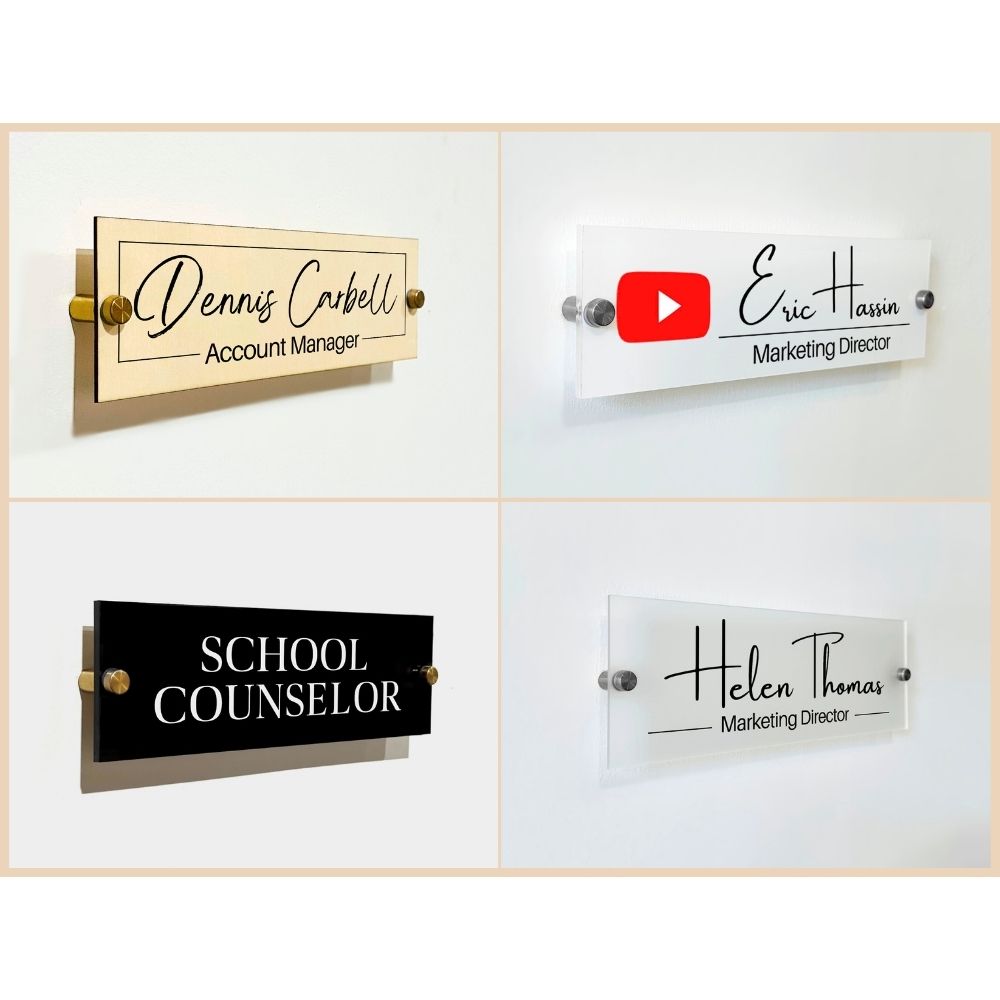 Personalized Office Door Name Plate & Background and Color Options ...
