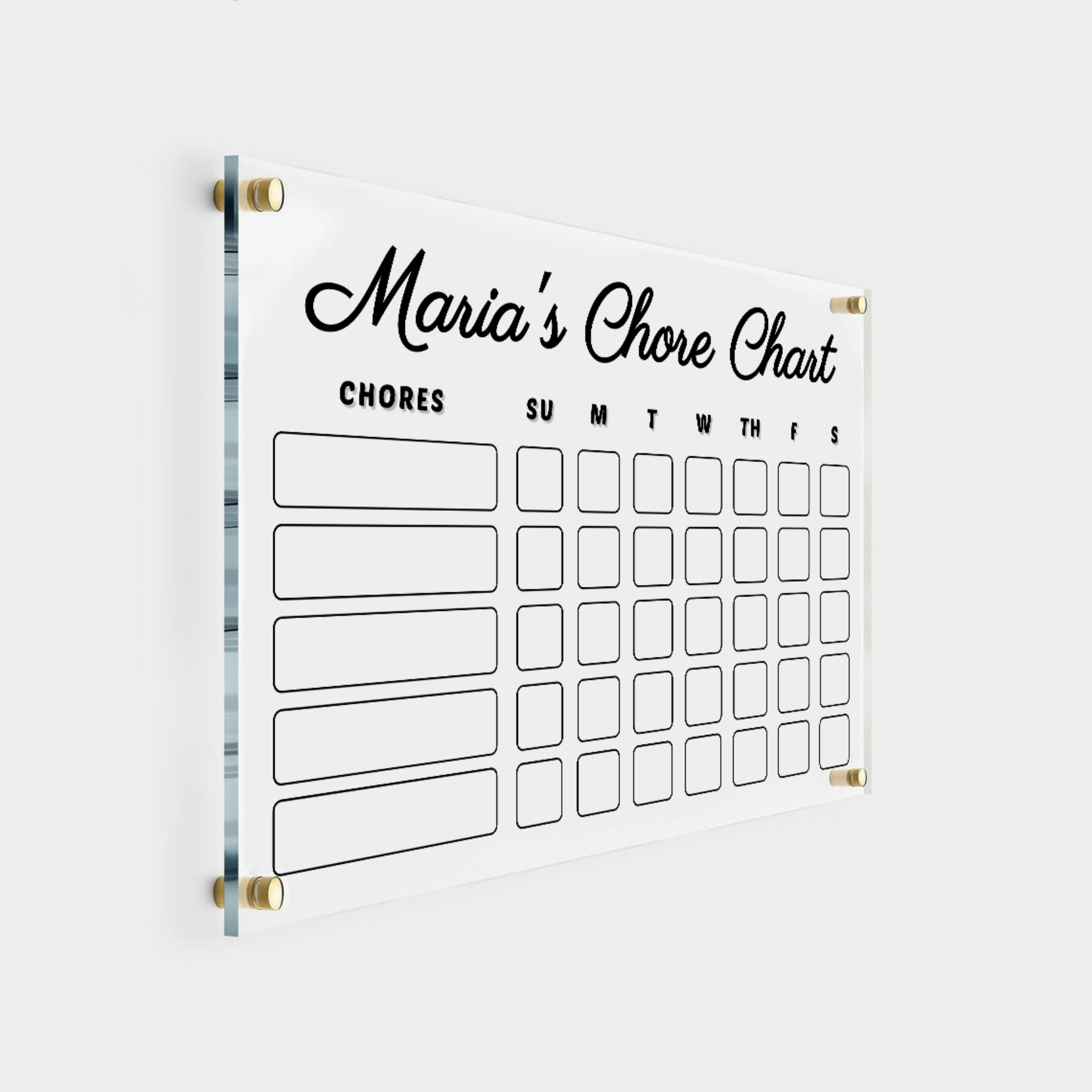 Personalized Chore Chart and Checklist & Hardware Color Options ...